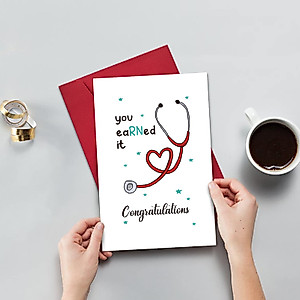 Ogeby Cute Nurse Graduation Card Gifts, Lovely RN Graduation Greeting Card, You Earned It Congratulations Card Gift for New Nurse
