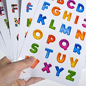 664 Pcs Cute Alphabet Letter Stickers Scrapbook Paper Stickers - 24 Sheets Colorful Animals Alphabet Art Paper Stickers for Preschool Kids-Party Favors,Card Making,Gift of Festival,Rewards,Art Craft.
