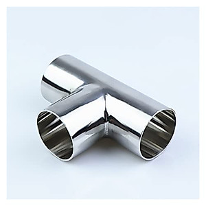 C'EsTBon 16/19/22/25/28/32/38/45/51/63/76/102mm Pipe OD Butt Weld Tee 3 Way Connector Sanitary Pipe Fitting SUS304 Stainless Homebrew Joyous (Size : 45mm Pipe OD)