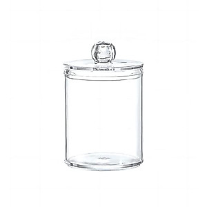 Vrpshe 2 Pack Qtip Holder Dispenser for Cotton Ball, Cotton Swab, Cotton Round Pads, Dispenser Holder Transparent Acrylic Storage Organizer Containers Cotton Rounds Display Rack With Lid (2)