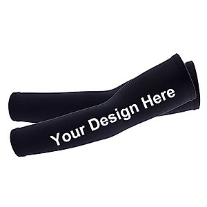 TopTie Custom 1 Pair Arm Sleeves for Men Women, Personalized Arm Compression Sleeve for Football, Basketball & Volleyball-1 Pair Black