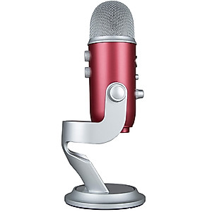 Blue Yeti USB Mic for Recording & Streaming On PC & Mac, 3 Condenser Capsules, 4 Pickup patterns, Headphone Output & Volume Control, Mic Gain Control, Adjustable Stand, Plug & Play - Steel Red