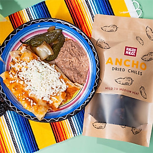 RICO RICO - Dried Ancho Chiles, 4 Oz - Premium Dried Chiles, Great for Birria Sauce, Mexican Mole, Enchiladas, Salsas, Pozole, Mild to Medium Heat, Sweet & Smoky Flavor. 100% Natural Dried Chili Peppers, Resealable in Kraft Bag by RICO RICO