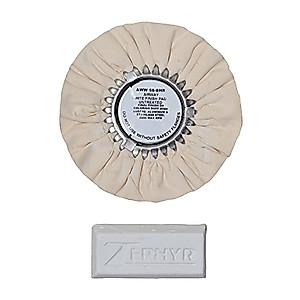 Zephyr Products AWW58-8WB White 8" Airway Buffing Wheel with 1 LB White Bar Final Finish, 1 Pack