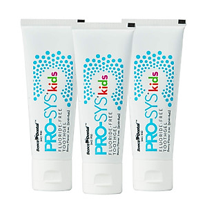 PRO-SYS® Kids Fluoride Free Toothpaste, ADA Accepted, Berry Flavor Toothgel, Dentist Recommended, Pack of 3