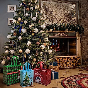 YANGTE Christmas Gift Bags - 20 Pack Assorted Sizes With Handles, Reusable Tote Bags for Holidays