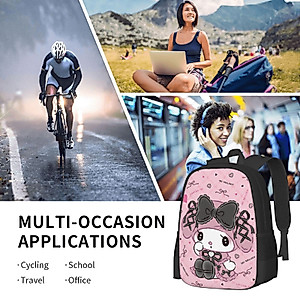 DIEZ Cartoon Backpack Melody Characters Print Backpack Cute Backpack Lightweight Backpack For School Travel Elementary School Bag Kawaii Melody