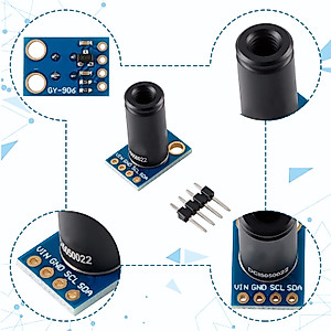 EC Buying MLX90614ESF-DCI Non-Contact Infrared Temperature Sensor Module High Precision Infrared Temperature Sensor Module Long Distance 50cm Serial Port IIC Suitable for Arduino/DIY (GY-906-DCI)