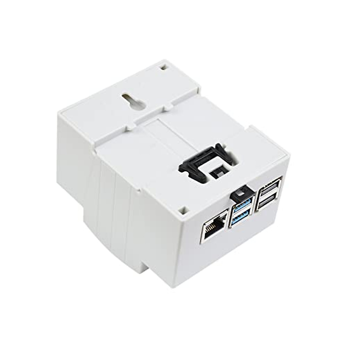 waveshare for Raspberry Pi 4 Case,DIN Rail ABS Case for Raspberry Pi 4 Model B, Large Inner Space,Compatible with Raspbeery Pi Expansion Board PoE HAT (D), RS485 CAN HAT, 2-CH RS485 HAT