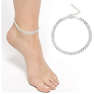 Bonlting Fashion Ankle Bracelet Women Sterling Silver Anklet Foot Jewelry Chain Beach
