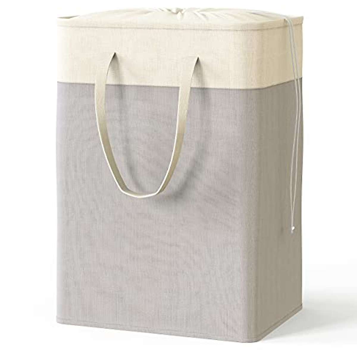 SimpleHouseware Rectangle Terylene Cotton Collapsible Laundry Hamper Basket, Grey