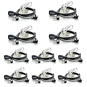 Walkie Talkie Earpiece with Mic for BaoFeng Radio Retevis Headset for Baofeng UV-5R BF-888S Arcshell Retevis H-777 RT21 RT22 Kenwood 2 Way Radio by LUITON (10 Pack)