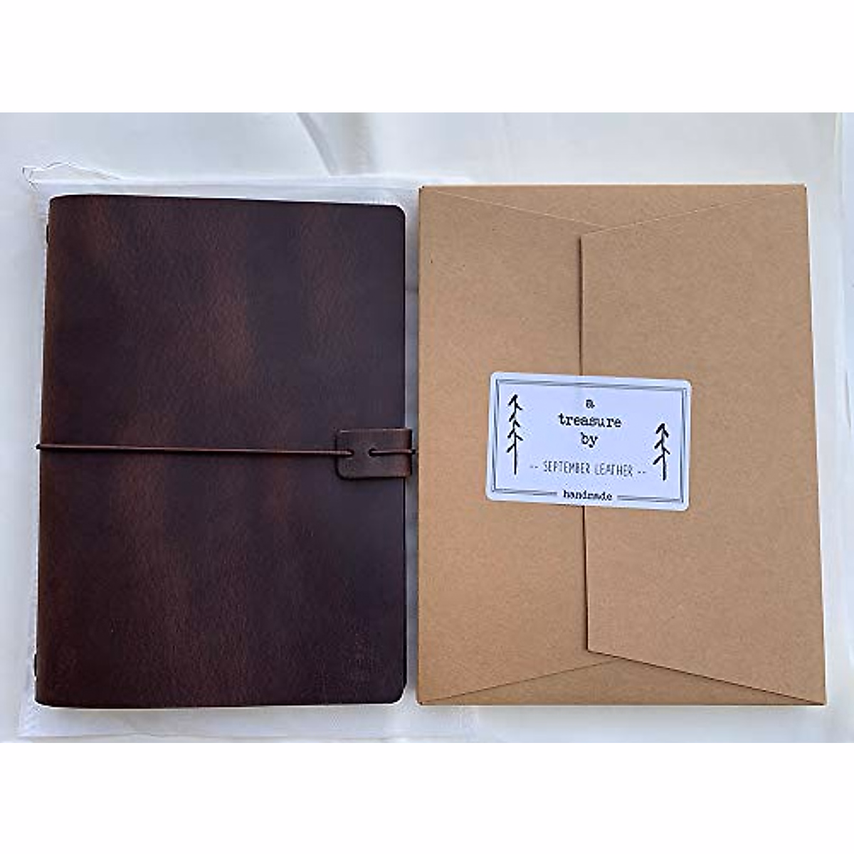 Refillable Leather Travelers Notebook -A5 Travel Journal with Lined Insert, 8.5 x 5.5 Inches, Dark Brown