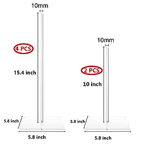 CY craft Acrylic Donut Stand 6 Pieces,Removable Clear Donuts Display Stand Bagels Holder for Party Wedding Birthday Treat Display Corner Decor,Non-slip Doughnut Bar 16 inch and 10 inch