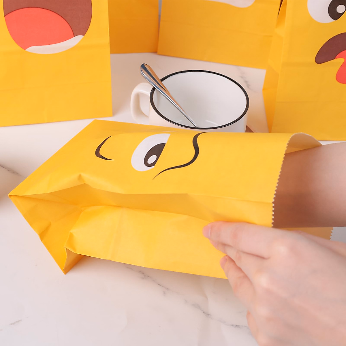 VGOODALL 54PCS Gift Bags with Stickers, Party Favor Bags Paper Candy Bags Colorful Goodie Bags for Giveaways Wrapping Gifts