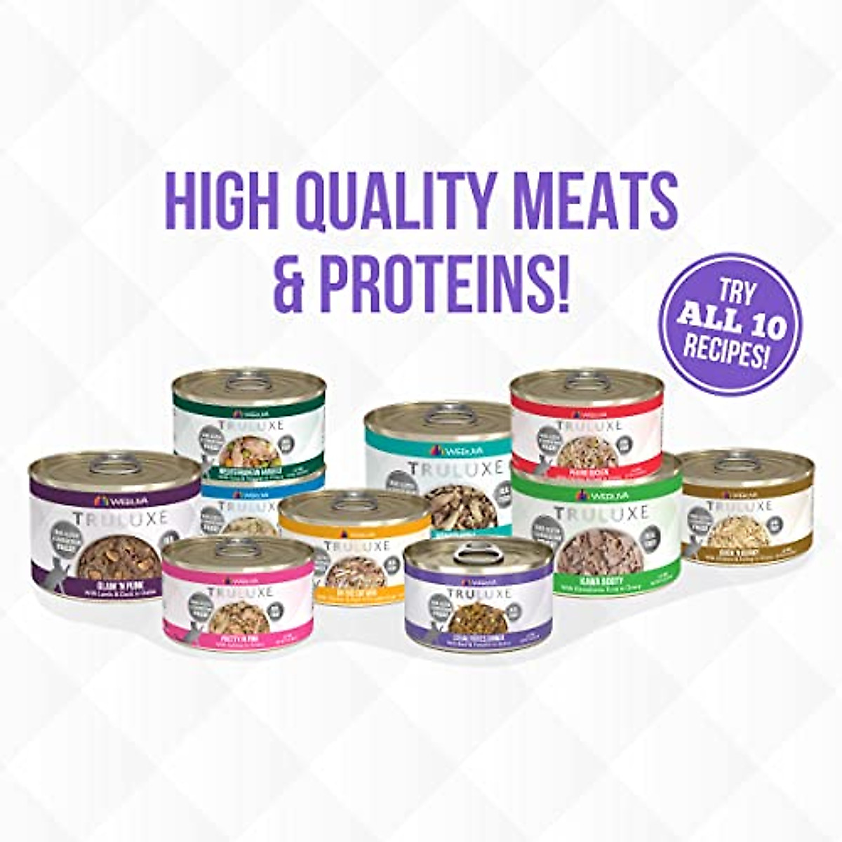 Weruva TruLuxe Cat Food, Steak Frites Dinner with Beef & Pumpkin in Gravy, 3oz Can (Pack of 24), Purple