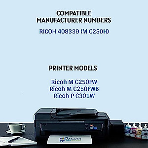 AZ SUPPLIES Compatible Toner Cartridge Replacement for RICOH 408339 (M C250H) with Ricoh M C250FW, M C250FWB, P C301W - Yellow
