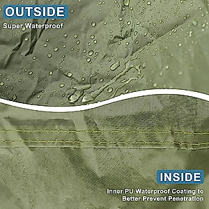 X AUTOHAUX ATV Cover for Polaris Scrambler 850 XP 1000 for Yamaha Grizzly Oxford All Season Weather Waterproof Outdoor Protection 4 Wheeler Covers Quad Cover fit Most 250CC-600CC Green