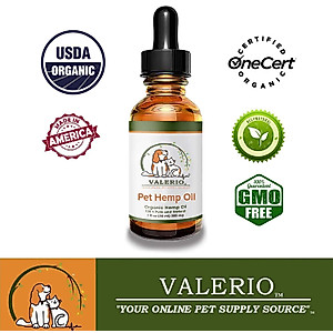 Valerio Pets Hemp Oil for Dogs and Cats - 1 Oz - Hemp Oil Drops with Omega Fatty Acids - Hip and Joint Support and Skin Health (3 Pack - 3 x 1 Oz)