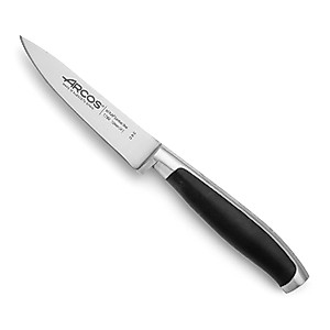 ARCOS Paring Knife 4 Inch Stainless Steel. Professional Kitchen Knife for Cut, Peel and Clean Food. Ergonomic Polyoxymethylene Handle and 100 mm Blade. Series Kyoto. Color Black