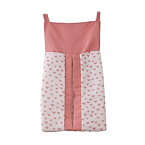 1 PC Light Pink Hearts Print pattern Crib Diaper Stacker Storage Organizer