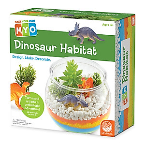 MindWare Make Your Own Dinosaur Habitat – Fun & usable DIY Dino Crafts for Boys, Girls & Teens – Make a Sand-Art Dinosaur Habitat with All Pieces Included – 12 pcs – Ages 6+