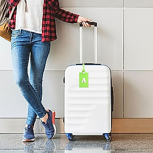 Vigorport Initial Luggage Tags for Suitcase, 3 Pack Bright Silicone Bendable Tags with Privacy Name Card for Travel Sports Easy Identification(Letter A)