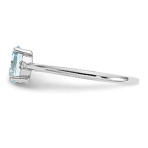 IceCarats 14K White Gold Diamond Blue Aquamarine Ring March Birthstone Jewelry Size 6