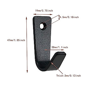 Savagrow 6pcs Single Hole Wall Mounted J-Type Clothes Hook Small Hooks for Hanging Cup,Coat,Hat,Bag,Towels with Screw, Black