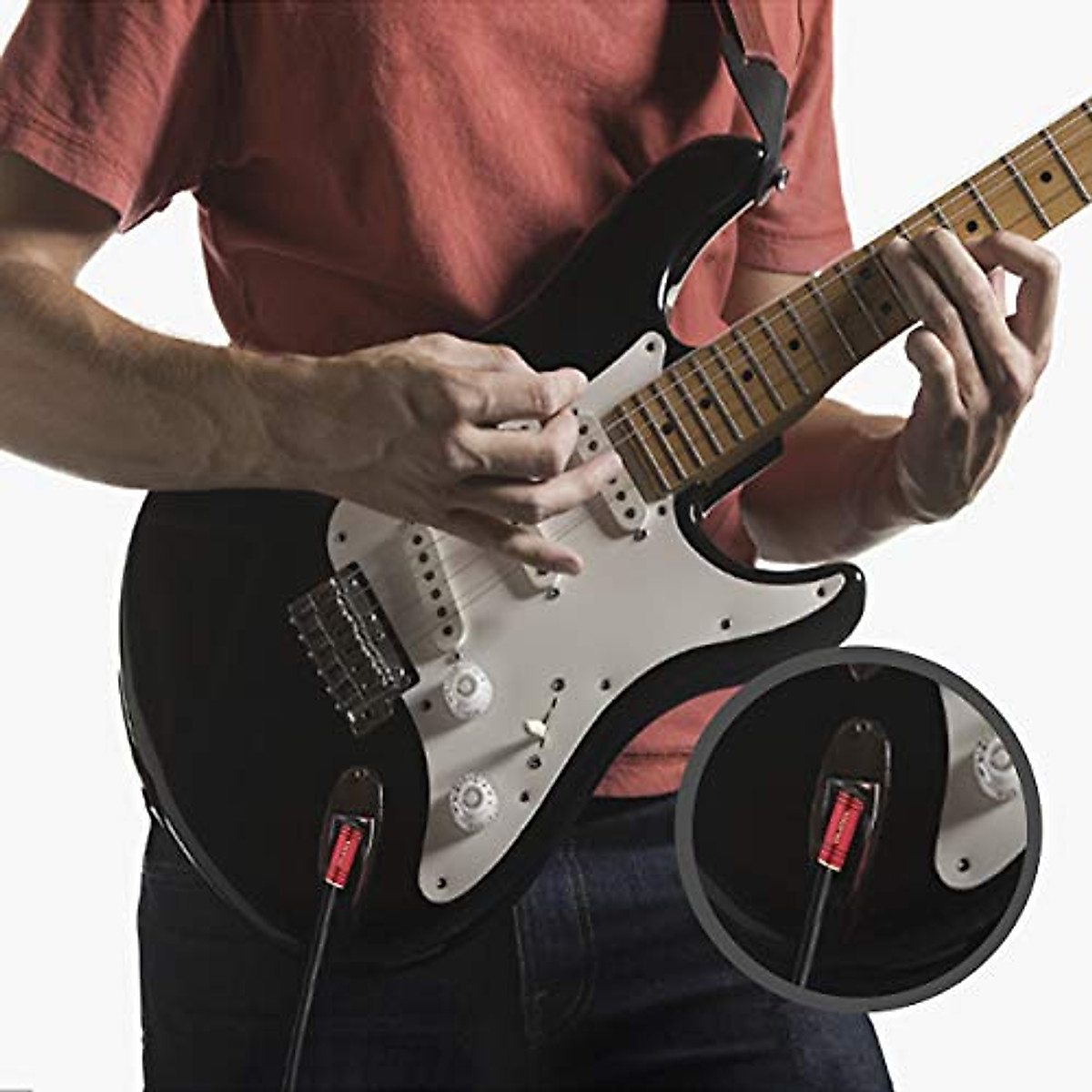 Disino 1/4 Mono to 3.5mm Stereo Adapter, Gold Plated 6.35mm TS Male Plug to 1/8 inch TRS Female Audio Connector - 2 Pack