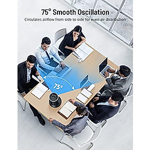 PARIS RHÔNE Desk Fan, 75° Oscillating Tower Fan with 2 Speeds, Quiet Cooling Table Fan, 12’’ Portable Corded Small Fan, Bladeless Fan for Bedroom Home Office Desktop, Black, 9 Inch