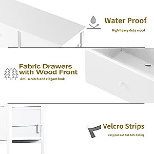 KAI-ROAD Tall White Dresser for Bedroom with 10 Drawer Dressers & Chests of Drawers Fabric Dresser Storage Tower for Closet Kids and Adult Modern