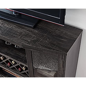 Home Source Jill Zarin Espresso Bar Cabinet with Curved Glass Doors