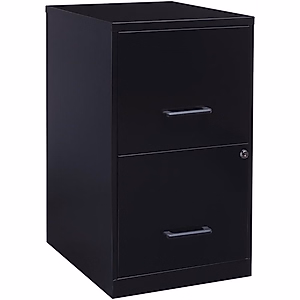 Scranton & Co Metal 2 Drawer Letter File Cabinet in Black