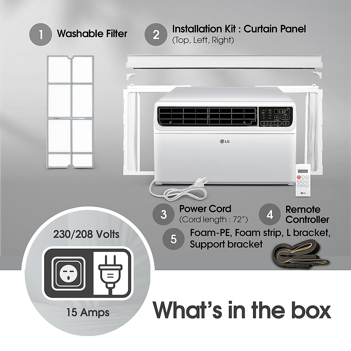 LG 14,000 BTU Dual Inverter Smart Wi-fi Enabled LW1522IVSM Window Air Conditioner, White