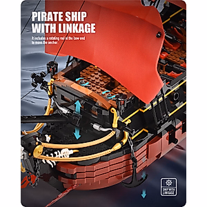 Nifeliz Queen Pirate Ship, Large Pirate Ship Building Block Kit, Creative Model Set and Assembly Toy for Adults (3,694 Pieces)