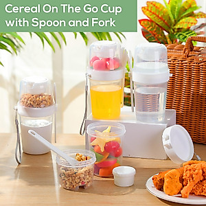 Gueevin 8 Pcs Yogurt Parfait Cups with Lids Reusable Yogurt Containers with Spoon 27 oz for Take Kids Oatmeal Snack Cereal Lunch Salad Fruit Breakfast Vegetable Storage