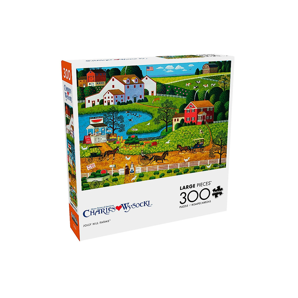 Buffalo Games - Charles Wysocki - Jolly Hill Farms - 300 Large Piece Jigsaw Puzzle