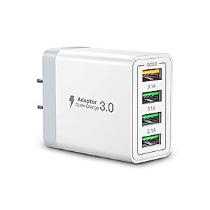 USB Wall Charger, Aioneus 40W 4-Port Fast Charger Block, Multiport USB Cube Power Adapter Wall Charger Plug Charging Block for iPhone 14 13 12 11 Pro Max XR Xs Max 8 7 6,Samsung,LG,Moto,Android Phones