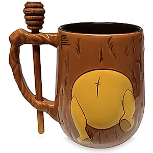 Disney Parks Exclusive - Ceramic Coffee Mug - Winnie the Pooh Sculpted with Honey Stick Stirrer, 25 ounces