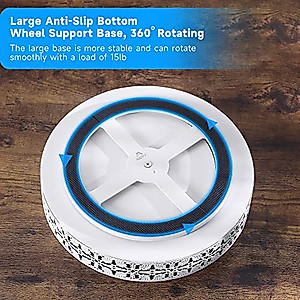 MIHIRO Metal Lazy Susan Organizer, Rotating Tray, Lazy Suan Turntable for Cabinet, Kitchen Countertop Spice Organizer, Lazy Susan for Dining Table with Non-Slip Pad (11''+12'', White)