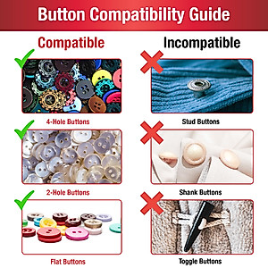 SINGER Button Fast™ Replacement Fasteners and Buttons Bundle - Quick Fix Temporary Solution for Missing Buttons and Clothing Repairs