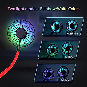 BRIGENIUS Hands Free Portable Neck Fan, Rechargeable Mini USB Personal Fan Battery Operated Necklace Fan for Home Office Travel Indoor Outdoor (Black)