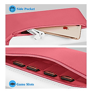 Fintie Carrying Case for Nintendo Switch Lite 2019 - Portable Travel Bag Protective Sleeve Pouch w/Side Pocket, Game Card Slots, Holding Strap for Nintendo Switch Lite and Accessories, Living Coral