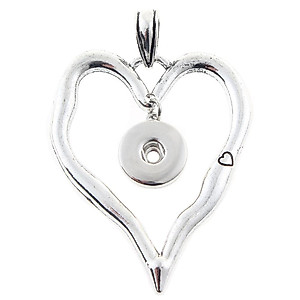 Interchangeable Snap Jewelry Pendant Heart fits 18-20mm by My Prime Gifts