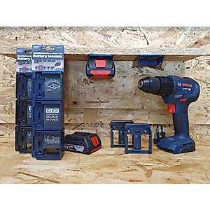 StealthMounts 18V Bosch Battery Holder - 6 Pack | Bosch Battery Mount | Bosch Battery Storage | Bosch 18v Battery Holder | Bosch Battery Holder Wall Mount | Bosch 18V Battery Holder | Made in UK