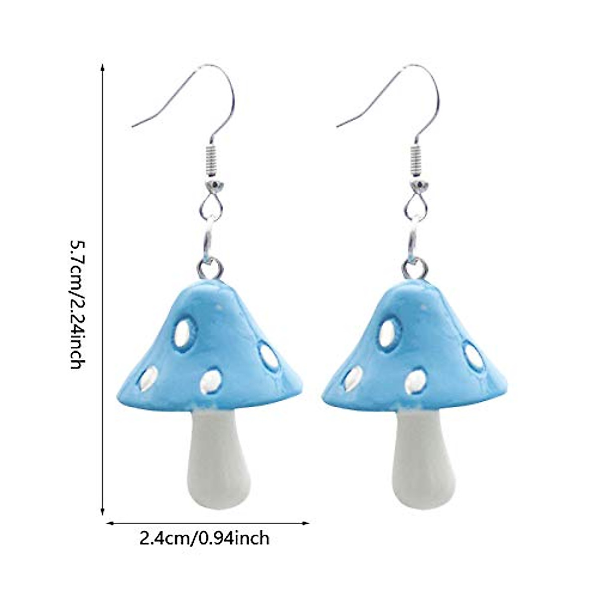 Just Follow Mushroom Shape Dangle Earrings Sweet Fresh Chic Charm Mushroom Drop Earrings for Women 3D Cute Funny Simulation Mushroom Food Earrings (Mushroom Shape Dangle Earrings 8 pairs)