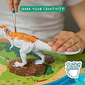 Nene Toys Dinosaur Painting Kit for Kids 3-7 Years [The Kings] – Includes 4 Museum Replicas, 2 Paint Sets, 2 Brushes, Educational Poster and Playmat – Art & Craft Paint Toy for Boys and Girls