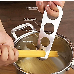 Pack of 2 Stainless Steel Spaghetti Pasta Measuring Tool with 4 Serving Portion to Properly Measure Spaghetti- Salesdude Kitchen Gadgets, Silver, 7-1/4 inches, c-30