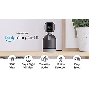 Blink Mini Pan-Tilt Camera | Rotating indoor plug-in smart security camera, two-way audio, HD video, motion detection, Works with Alexa (Black)